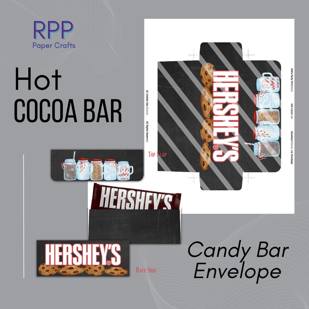 Hot Cocoa Bar Chocolate Candy Bar Envelope Purse Christmas Winter ...