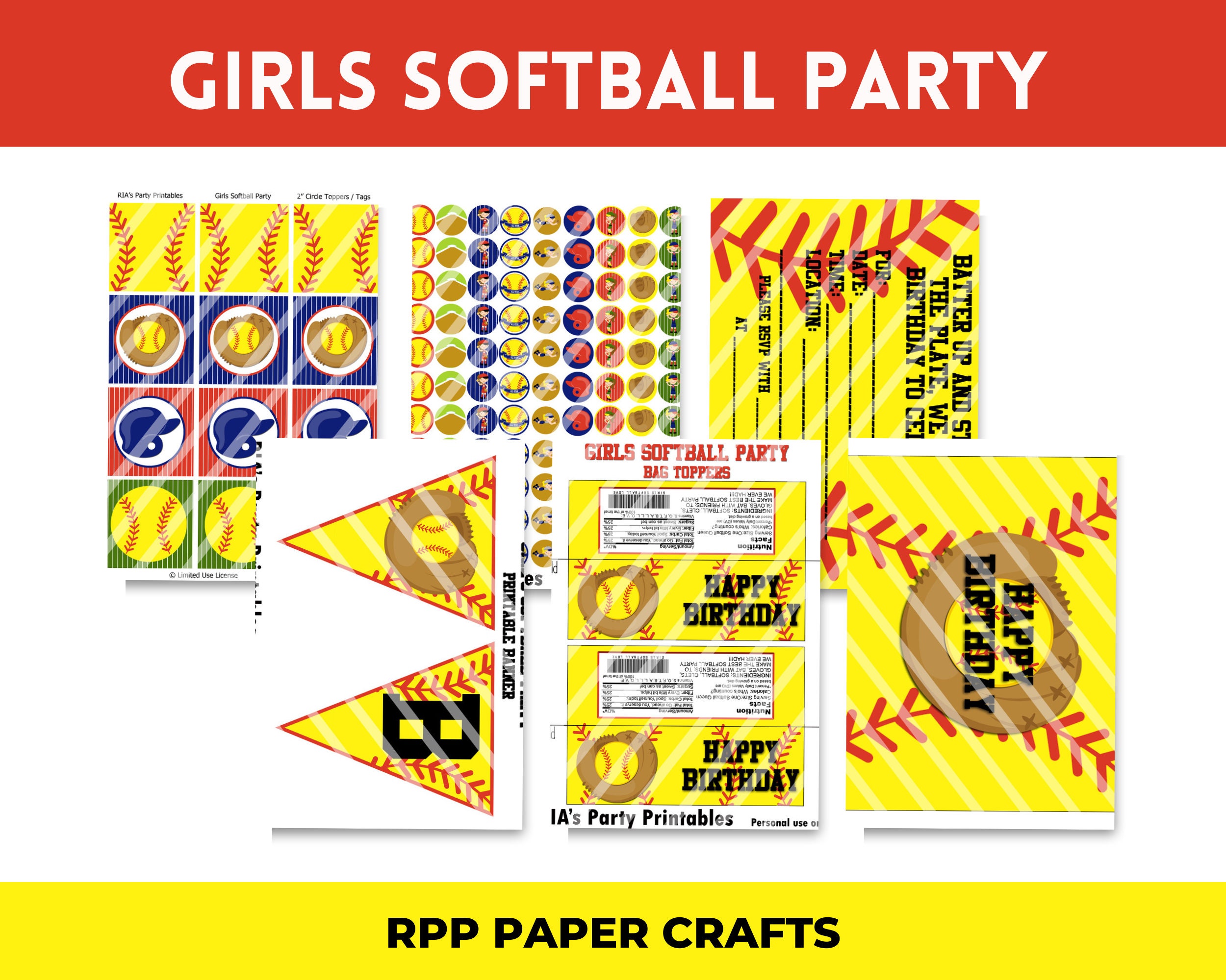 Girls Softball Party Capri Sun Labels - Etsy