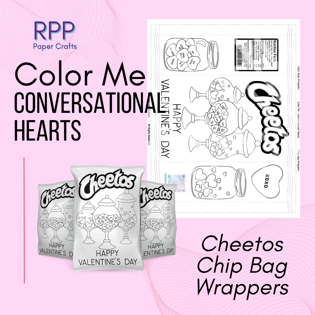 Color Me Conversational Hearts Cheetos Chip Bag Wrappers - Etsy