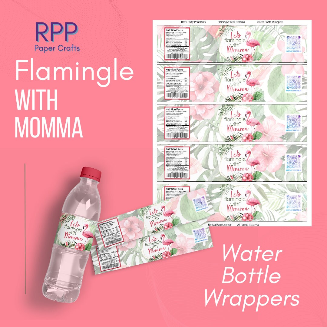 Flamingle With Momma Water Bottle Wrappers - Etsy