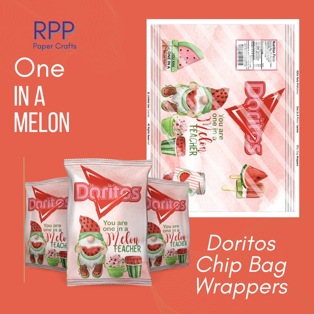 One in A Melon Teacher Doritos Chip Bag Wrappers - Etsy