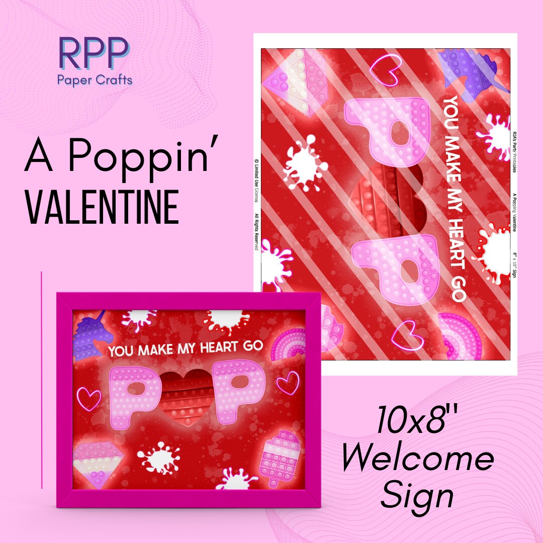 A Poppin' Valentine 8x10 Welcome Sign - Etsy