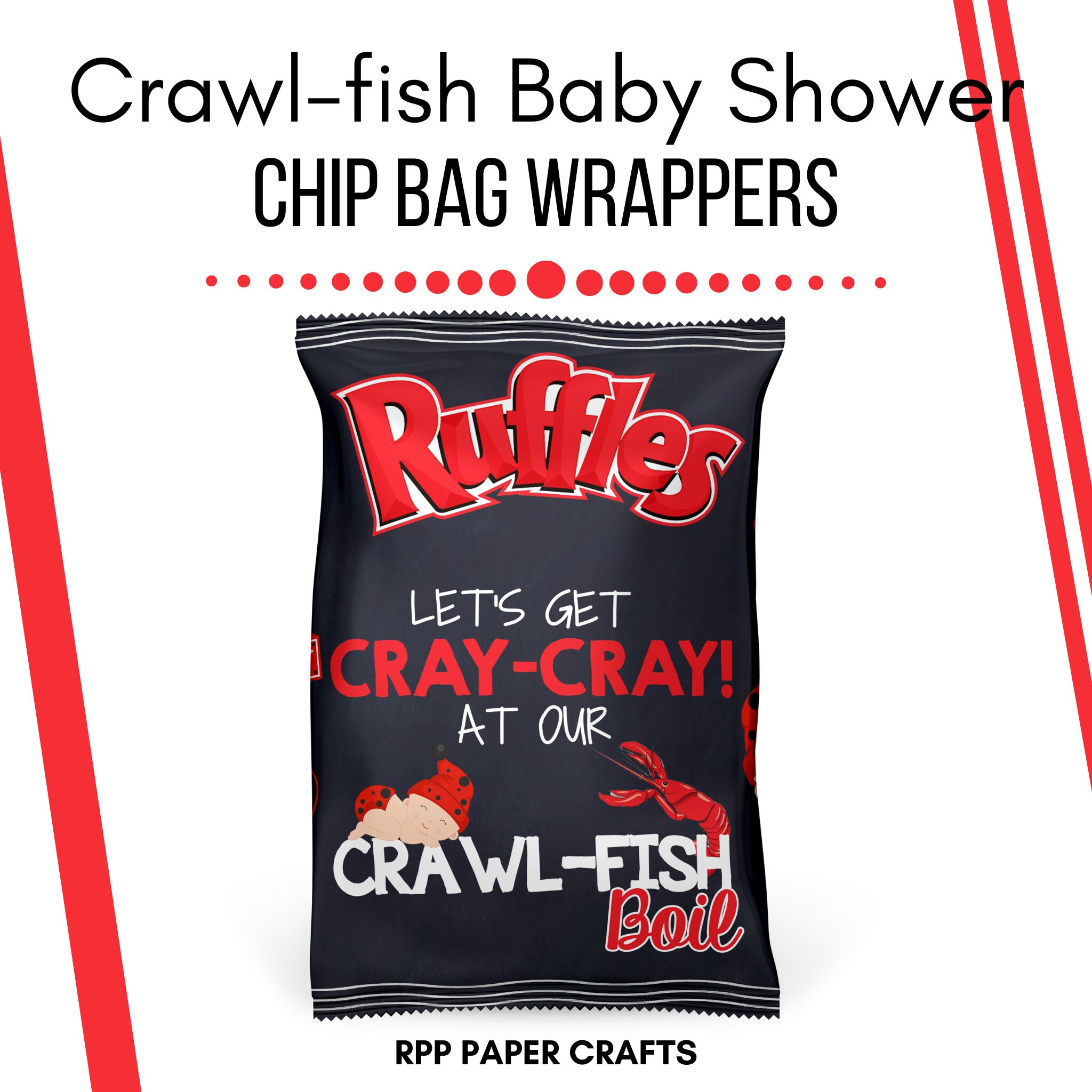 Crawl-fish Baby Shower Chip Bag Wrapper - Etsy