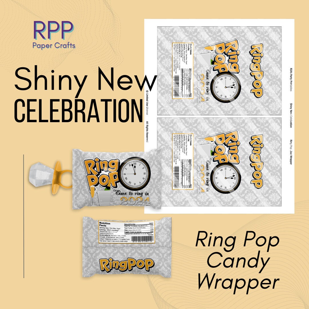 Shiny New Celebration Ring Pop Candy Wrapper - Etsy