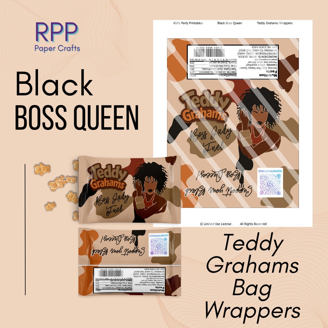 Black Boss Queen Teddy Grahams Bag Wrappers - Etsy