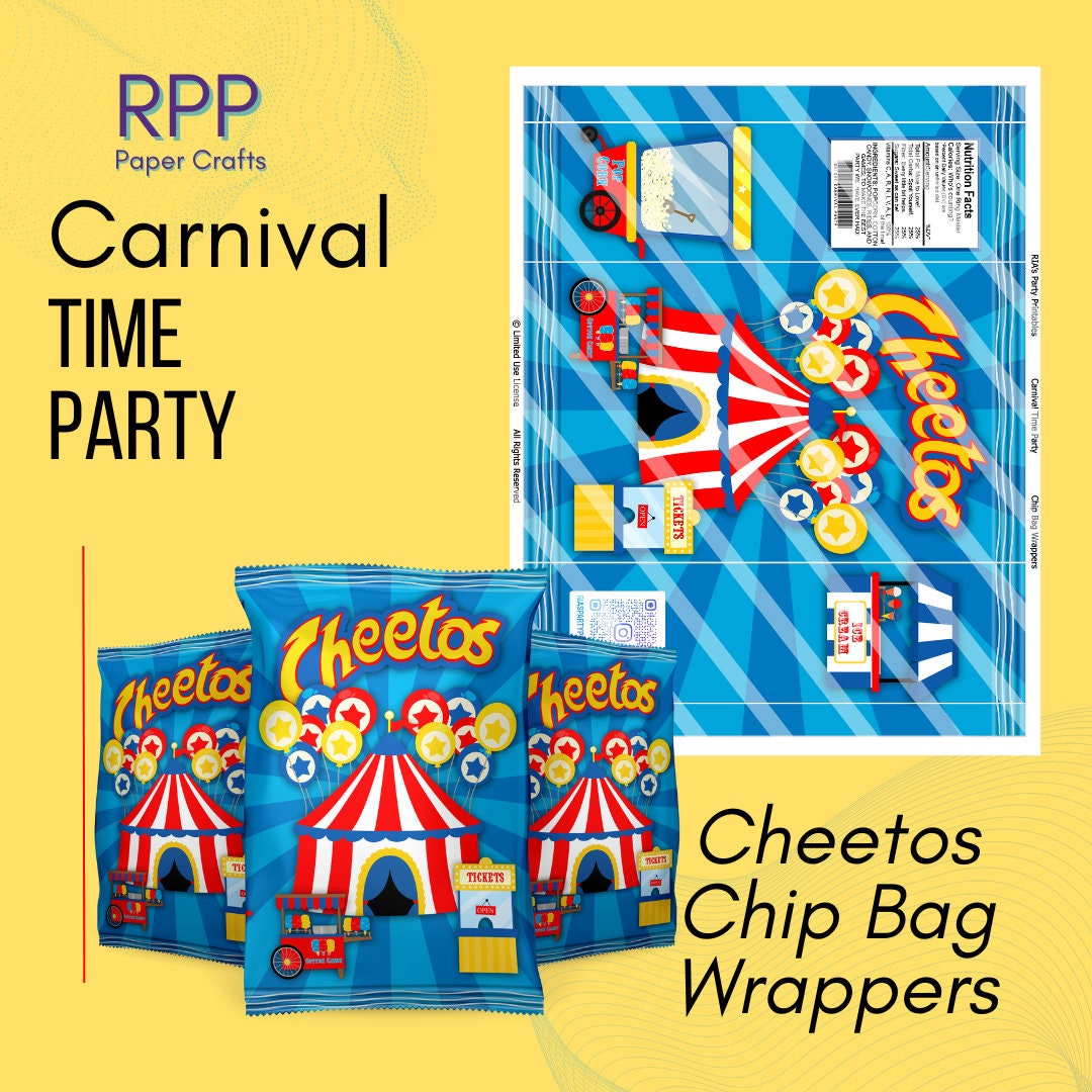 Carnival Time Party Cheetos Chip Bag Wrappers - Etsy