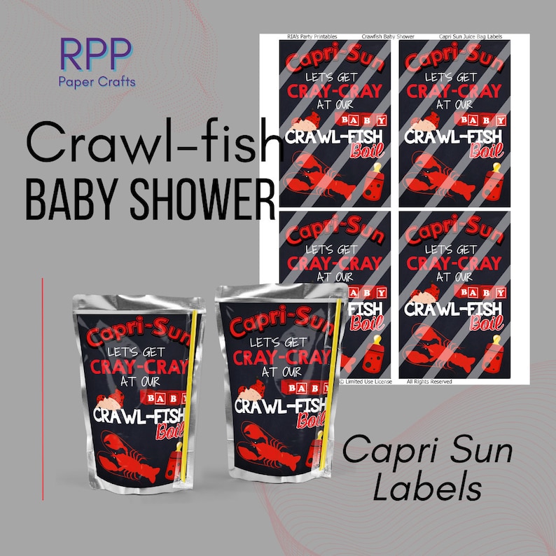 Crawl-fish Baby Shower Capri Sun Labels - Etsy