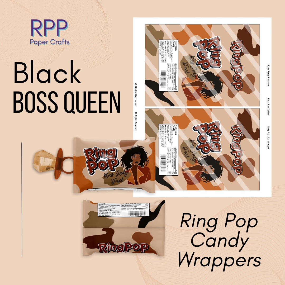 Black Boss Queen Ring Pop Candy Wrapper - Etsy