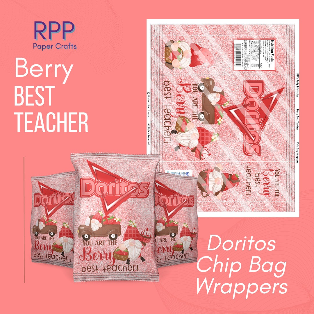 Berry Best Teacher Doritos Chip Bag Wrappers - Etsy