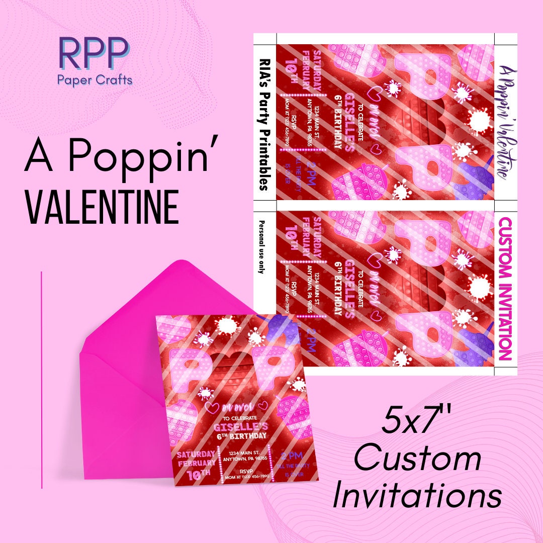 A Poppin' Valentine 5x7 Custom Invitations - Etsy