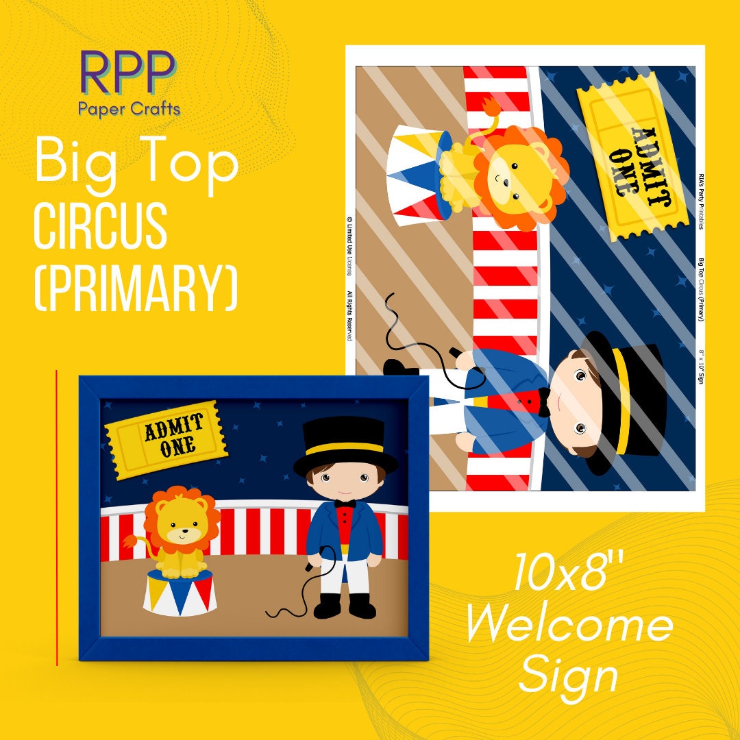 Big Top Circus primary 8x10 Welcome Sign - Etsy