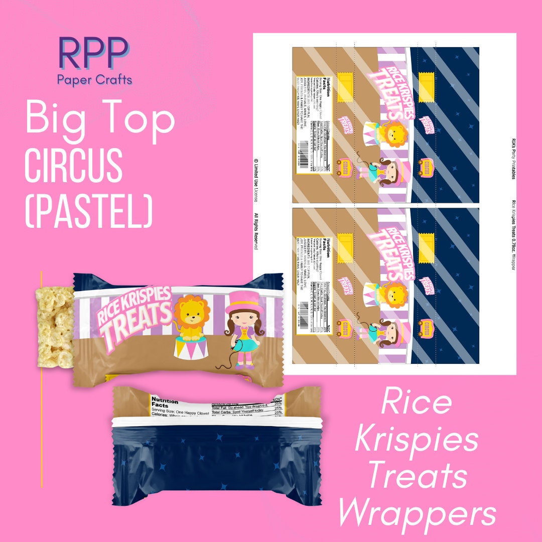 Big Top Circus (pastel) Rice Krispies Treats Wrappers - Etsy