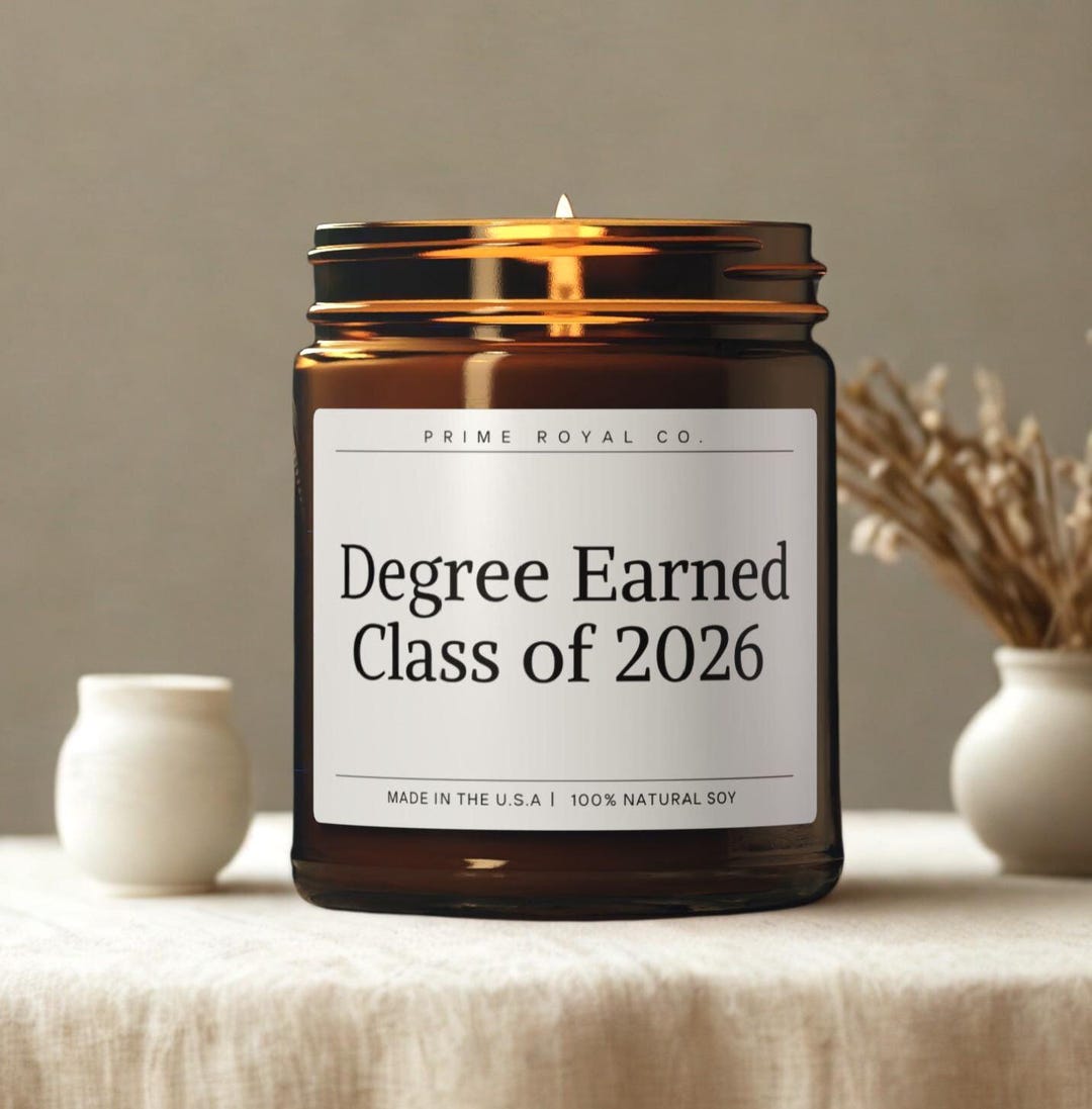 Degree Earned Class of 2026 Graduation Candle Gift - Etsy