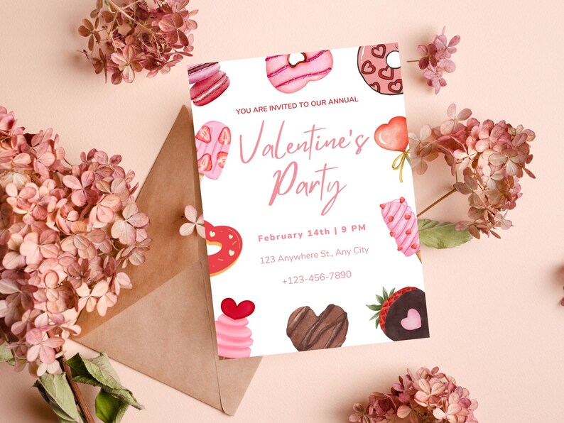 EDITABLE Valentines Day Party Invitation Kids Valentines Day Party ...