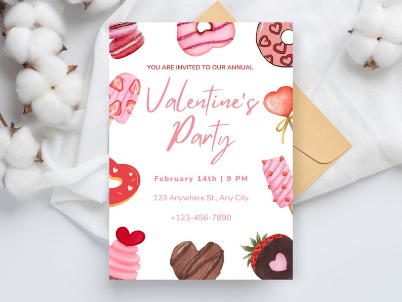 EDITABLE Valentines Day Party Invitation Kids Valentines Day Party ...