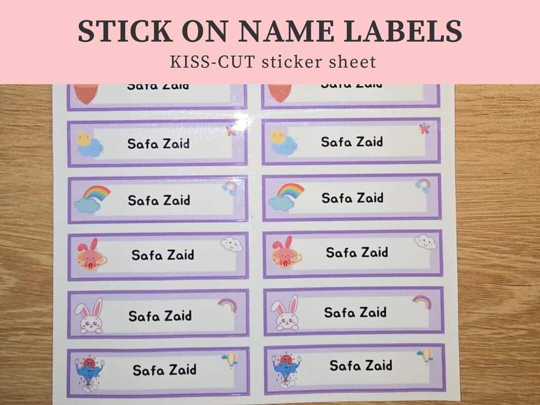 Kids Stick on Name Labels, School Name Tags, Waterproof Labels, Kids ...