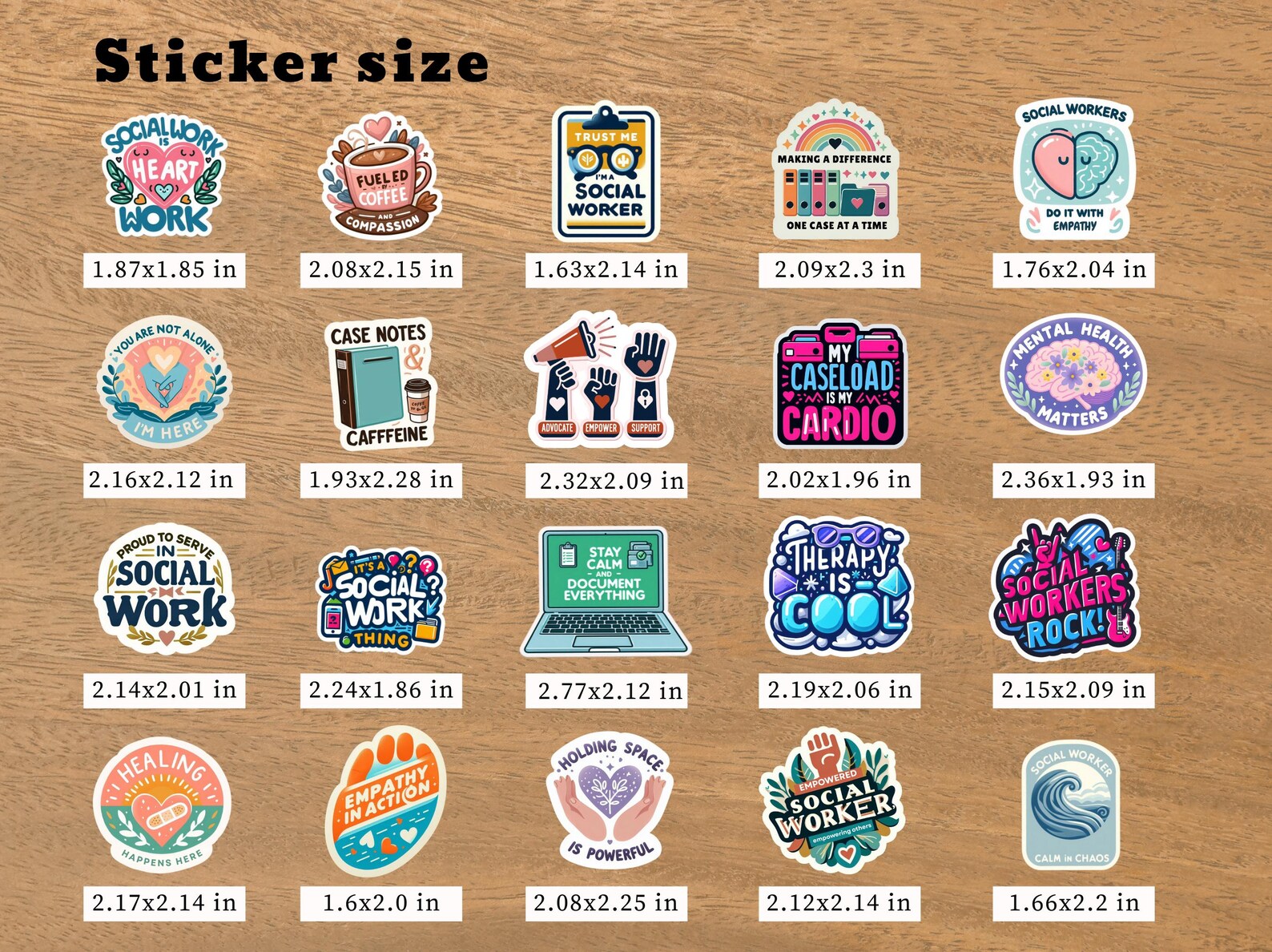 Social Worker Sticker Pack: Motivational Mental Health Vinyl Decals - Etsy