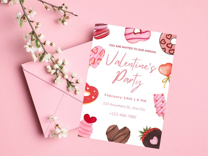 EDITABLE Valentines Day Party Invitation Kids Valentines Day Party ...