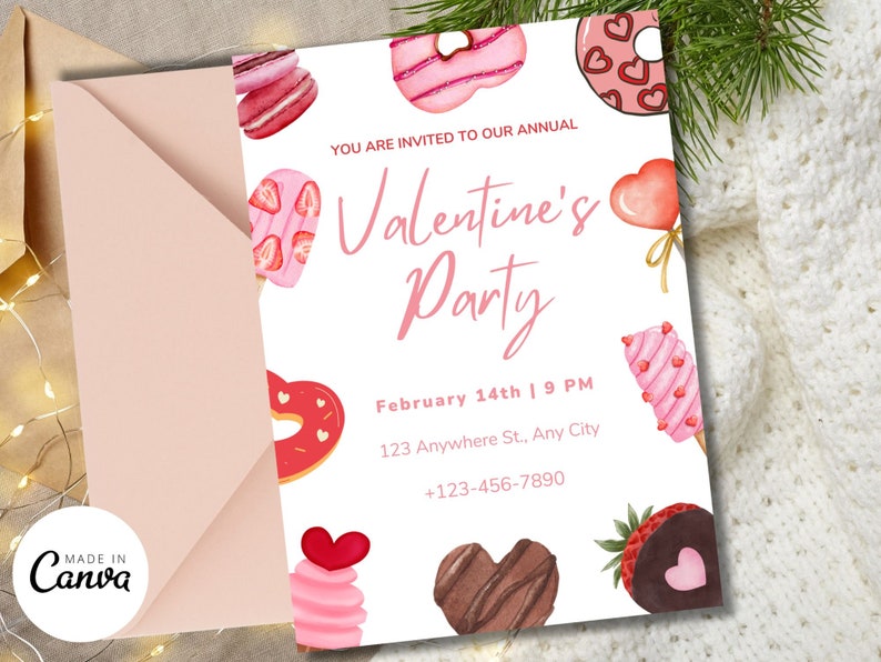 EDITABLE Valentines Day Party Invitation Kids Valentines Day Party ...