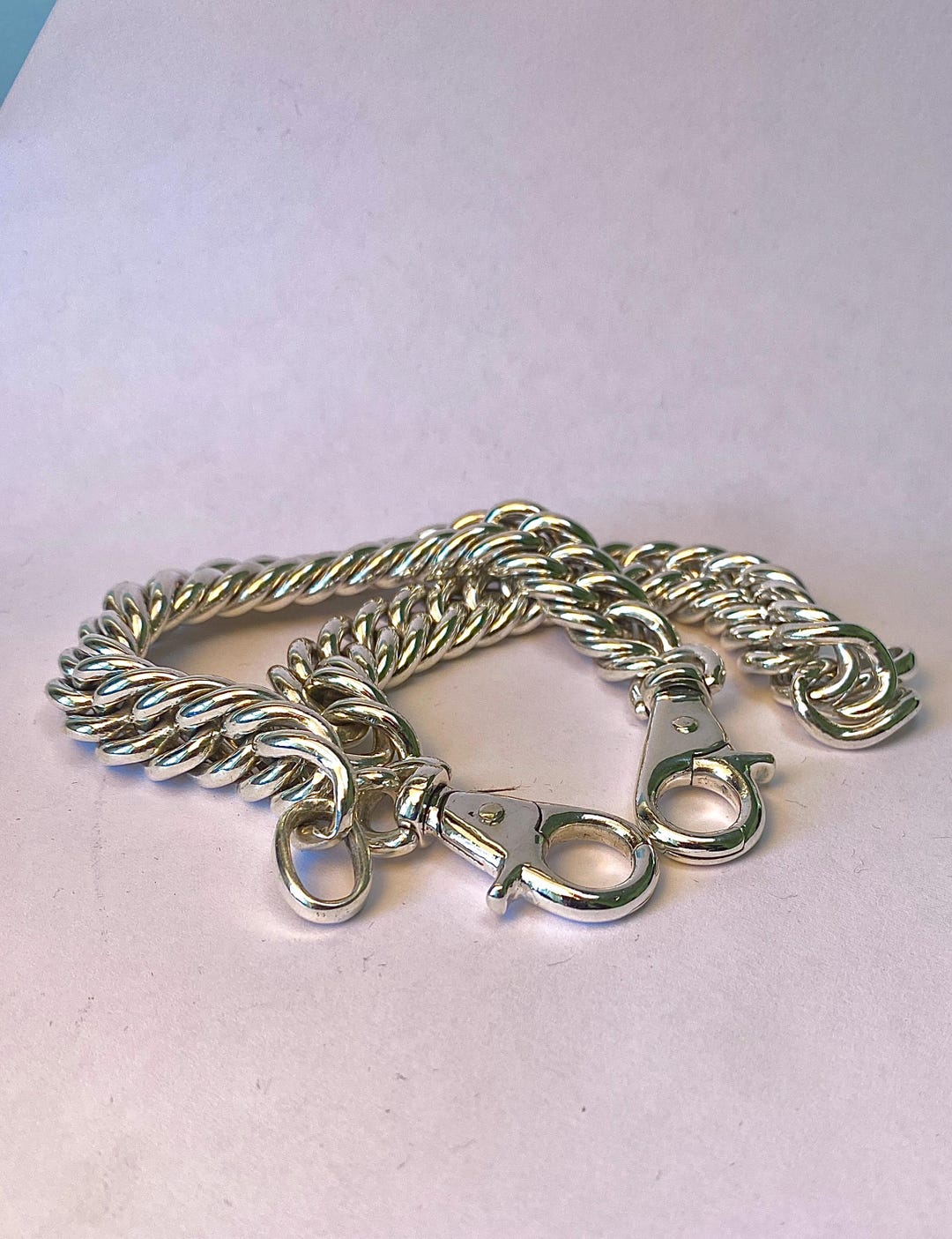 Double Curb Solid Sterling Silver Bracelet. 15mm. 925 Handmade - Etsy