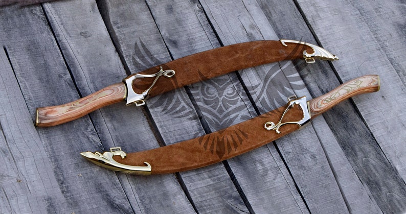 Lord of the Rings Hand Made Legolas Daggers Pair With Free Scabbard and ...