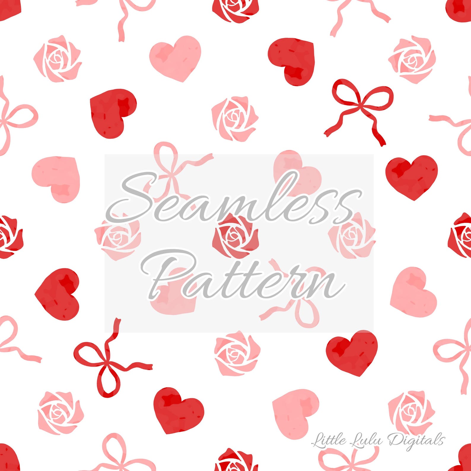 Valentine Seamless Pattern - Watercolor Valentine's Day Seamless File ...
