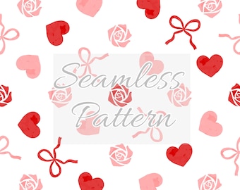 Valentine Seamless Pattern Watercolor Valentine's Day Seamless File ...