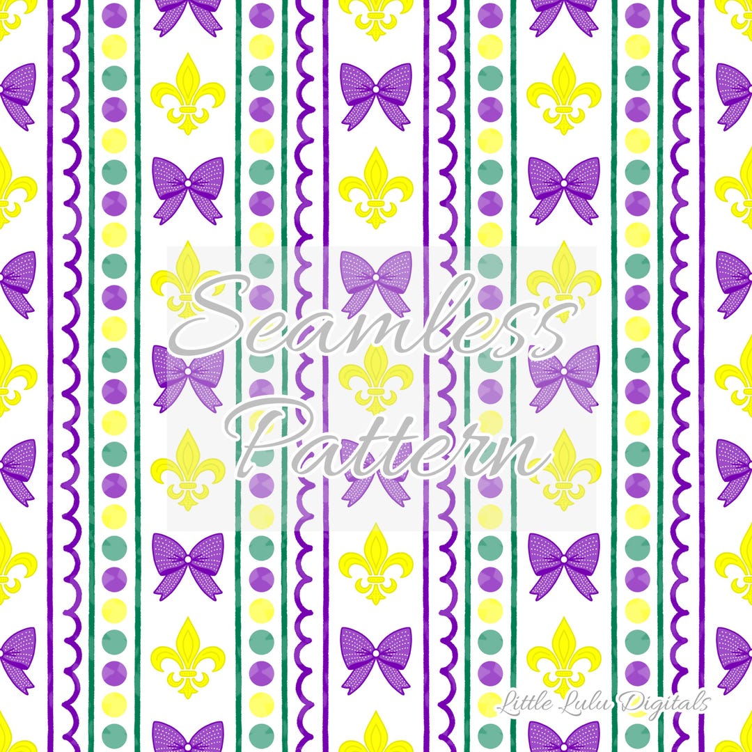 Mardi Gras Seamless Pattern - Watercolor Mardi Gras Seamless File ...