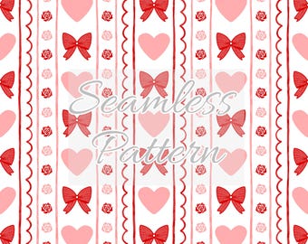 Valentine Seamless Pattern - Watercolor Valentine's Day Seamless File ...