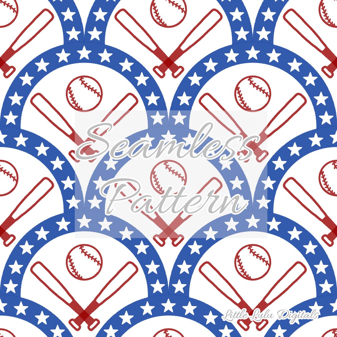 Baseball Seamless Pattern - Watercolor Baseball Seamless File ...