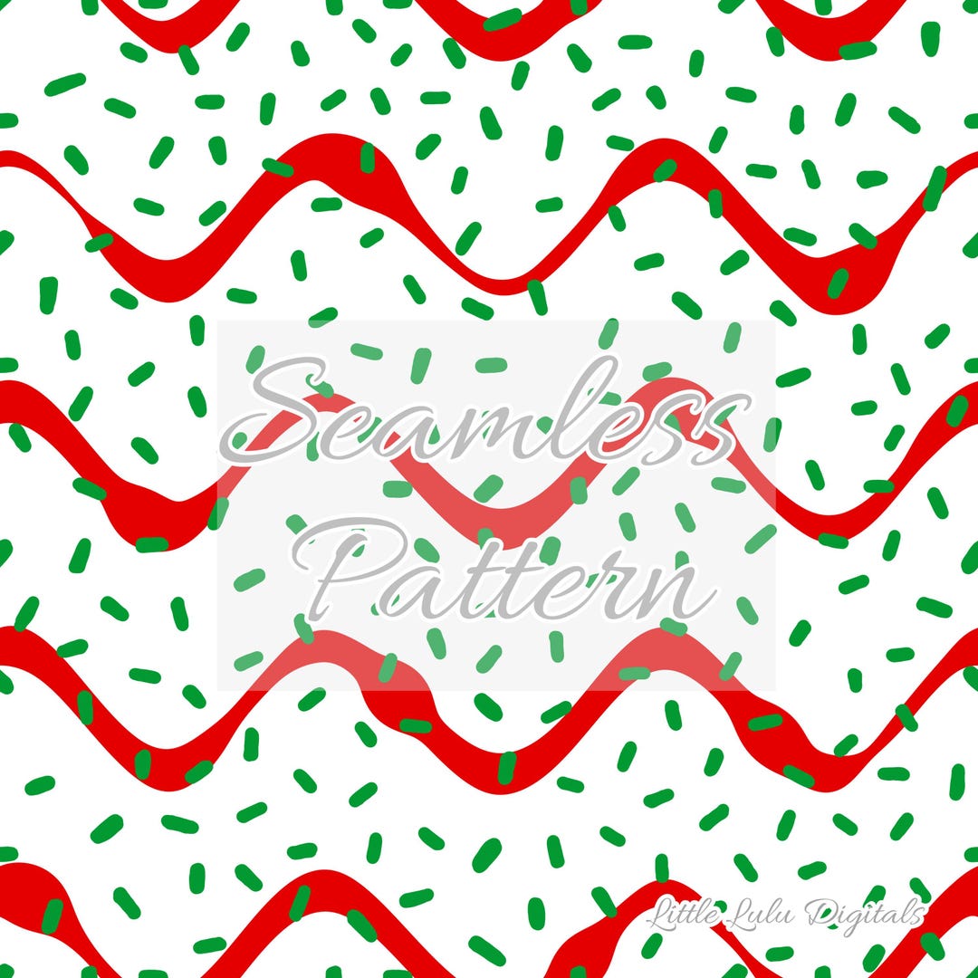 Christmas Tree Cake Stripes and Sprinkles Seamless Pattern - Christmas ...