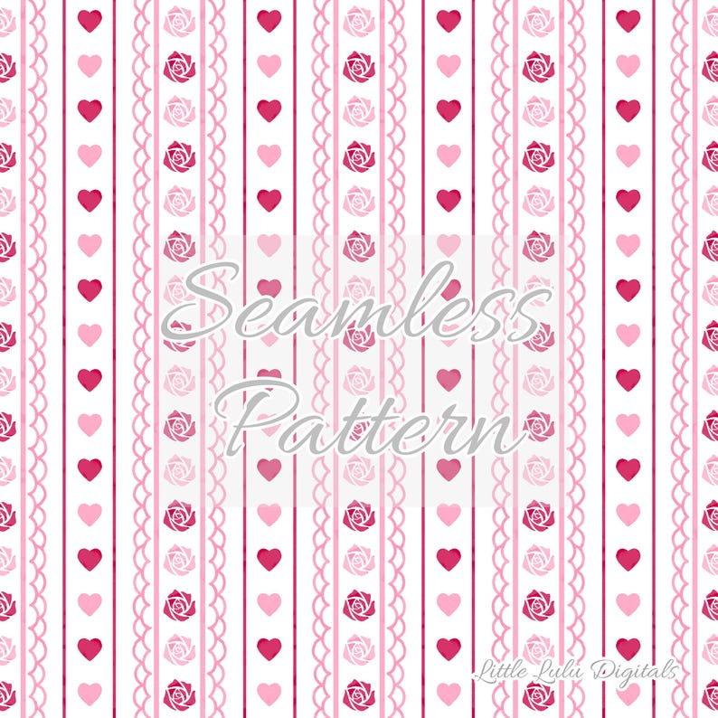 Valentine Seamless Pattern - Watercolor Valentine's Day Seamless File ...