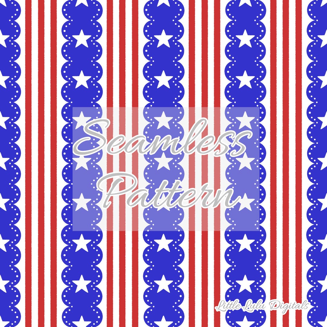 Fourth of July Seamless Pattern - Watercolor 4th July Seamless File ...