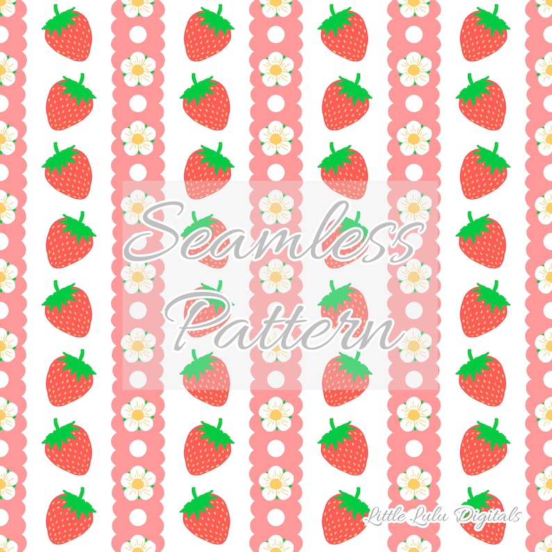 Strawberry Summer Seamless Pattern - Watercolor Strawberry Seamless ...