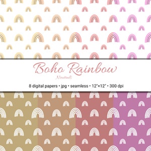 Boho Rainbow Digital Paper - Seamless Pattern - Etsy