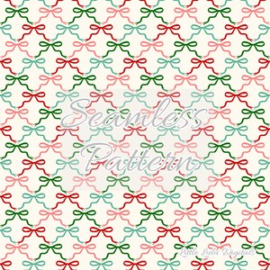 Christmas Coquette Bow Seamless Pattern - Christmas Seamless File ...