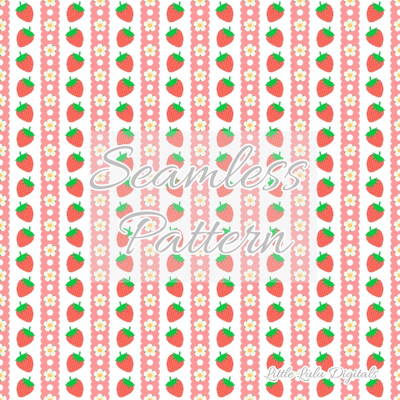 Strawberry Summer Seamless Pattern - Watercolor Strawberry Seamless ...