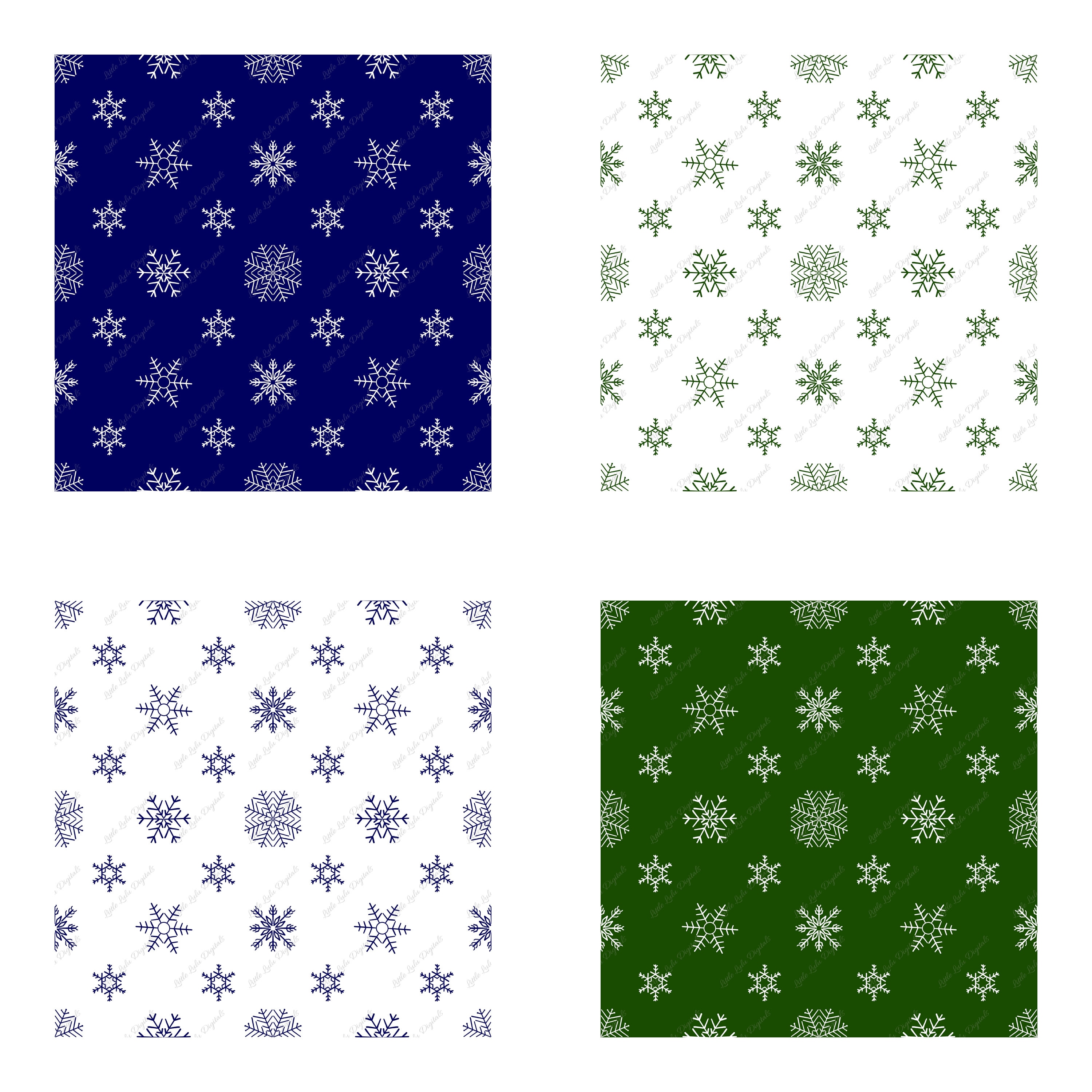 Snowflake Digital Paper - Seamless Pattern and Christmas Colors - Etsy