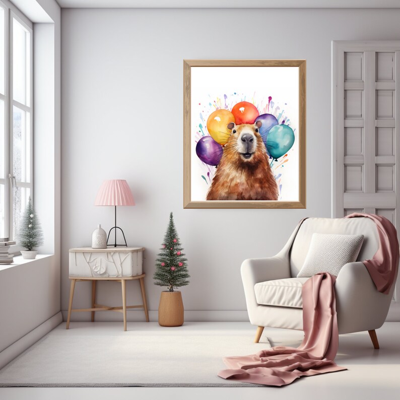 Christmas Capybara Wall Art Set of 3 Digital Download Christmas Wall ...