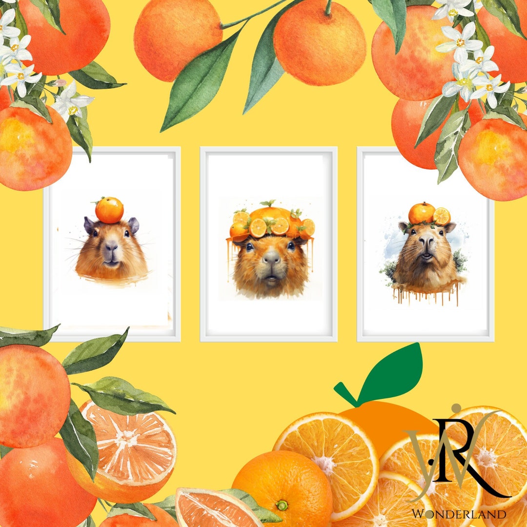 Capybara Wall Art Set of 3, CAPYBARA, Digital Download, Printable Wall ...