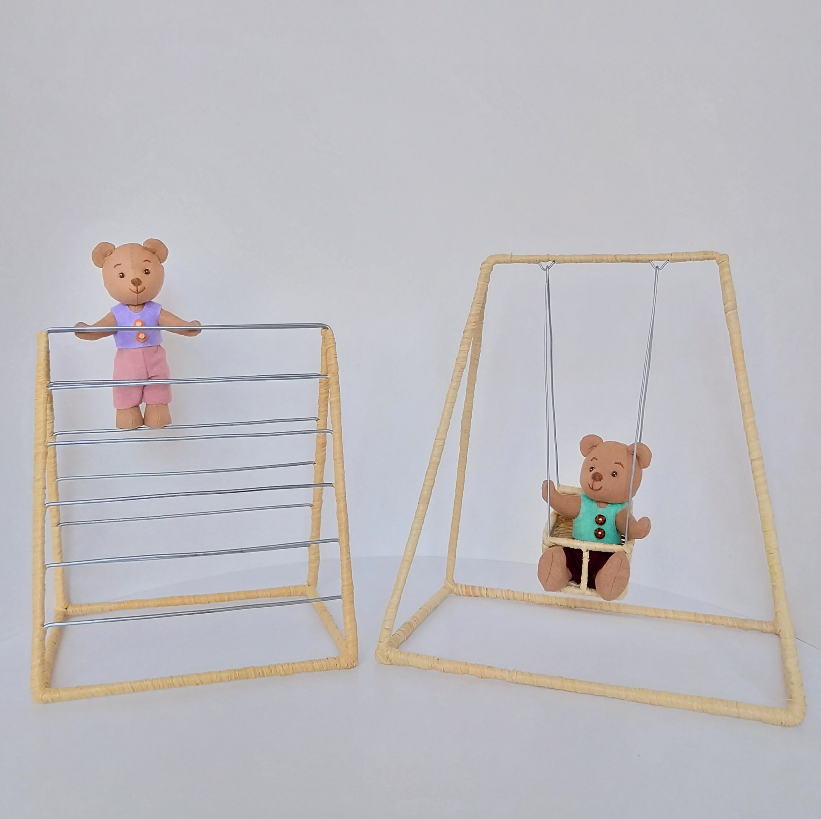Physical Product Miniature Playground Set Swing and Climbing Frame ...