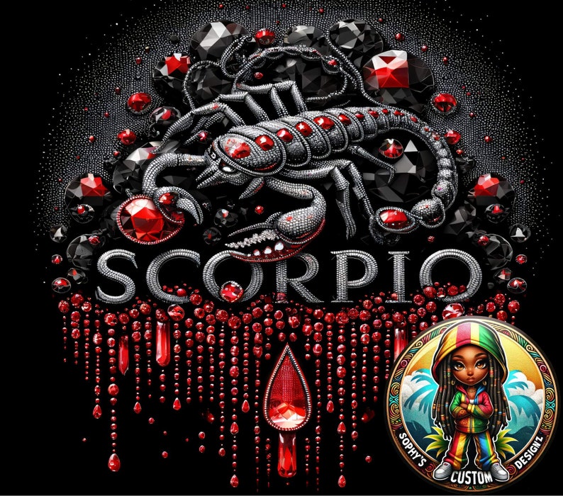 Diamond Encrusted Scorpio 20oz Slim Tumbler Wrap - Etsy