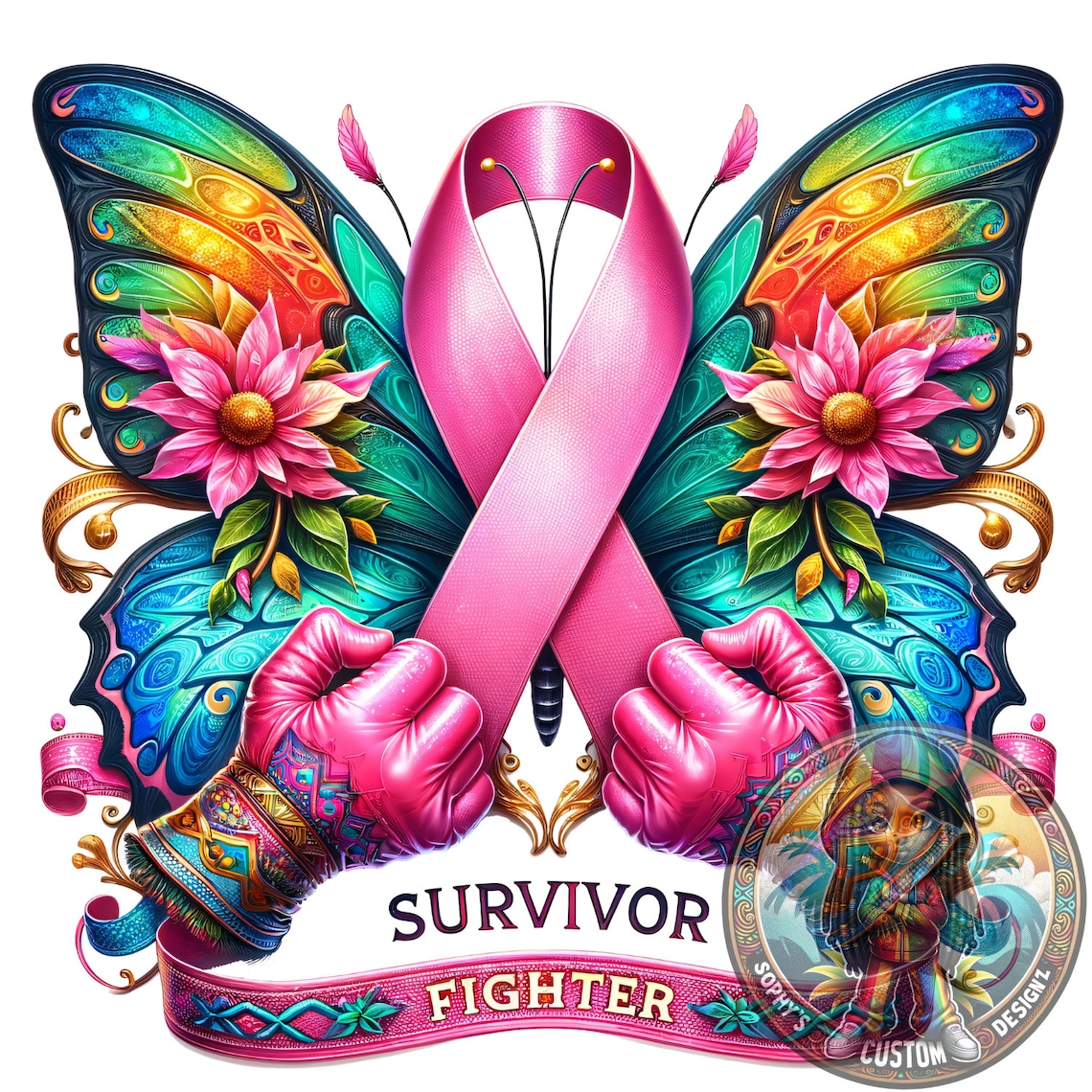 Breast Cancer Survivor PNG: A Fighter of Hope - Etsy