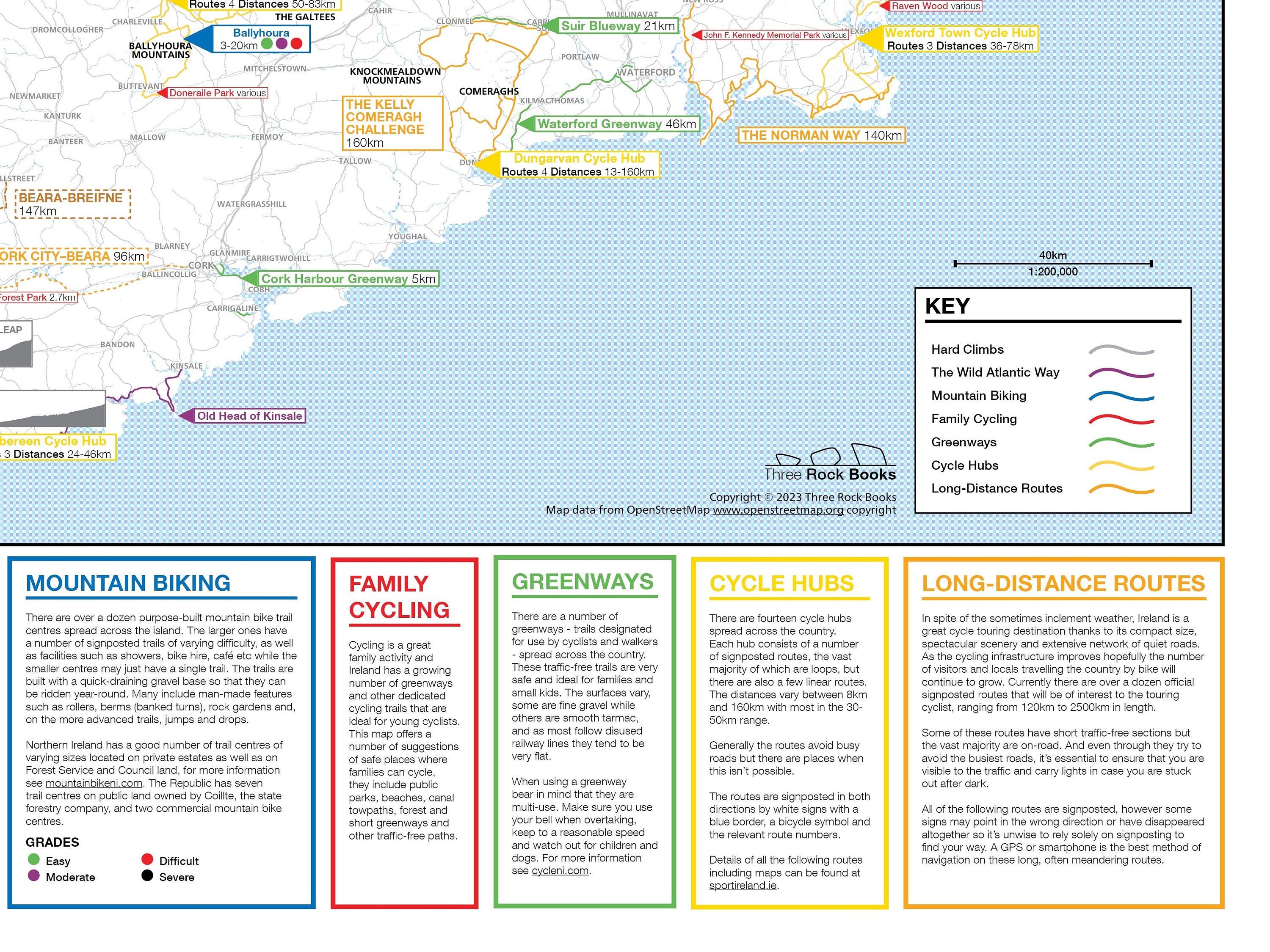 The Cycling Map of Ireland - Etsy