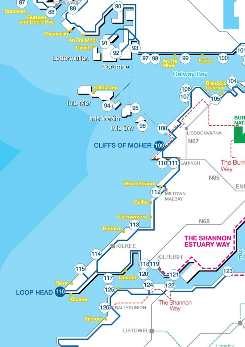 The Wild Atlantic Map - Etsy