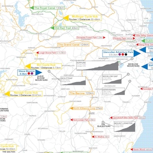 The Cycling Map of Ireland - Etsy