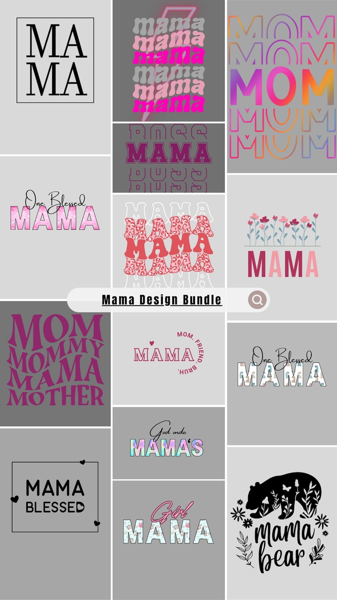 Blessed Mama Design Bundle Over 50 Designs Sublimation Instant Download ...