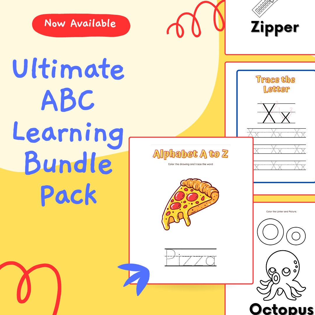 Printable Alphabet Workbook Tracing Color Words, Preschool Kindergarten ...