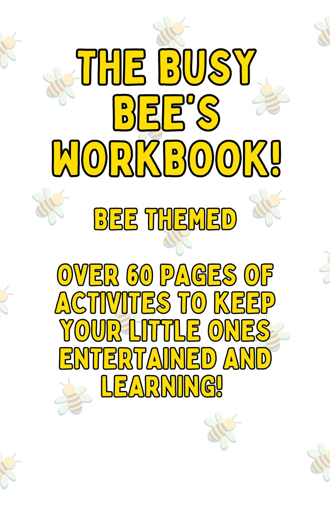 Fun Bee Preschool Workbook, Instant Download, Educational Coloring ...