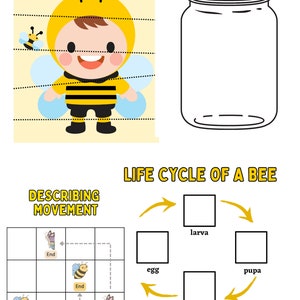 Fun Bee Preschool Workbook, Instant Download, Educational Coloring ...